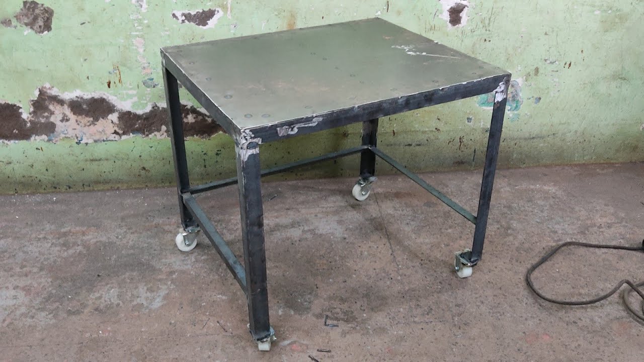 DIY Table || How To Make An Iron Table With Wheels || Table Making ...