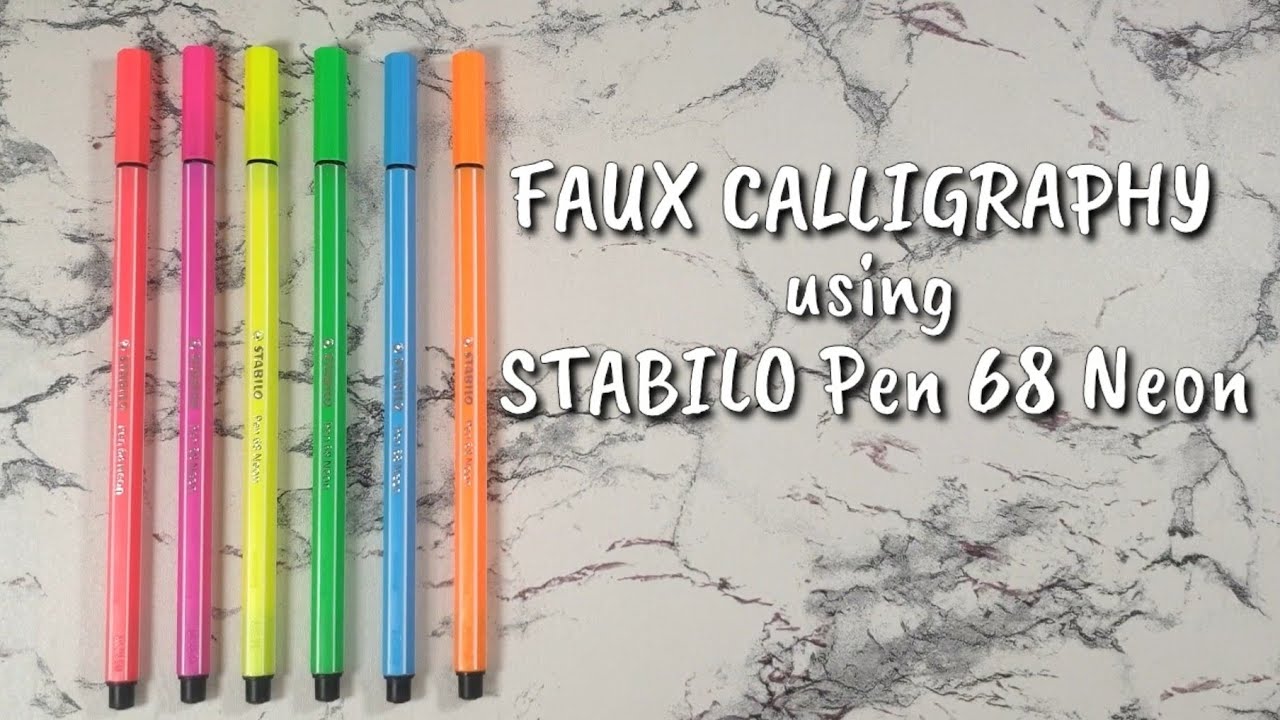 Tutorial #1 | Faux Calligraphy Tutorial using STABILO Pen 68 Neon - YouTube