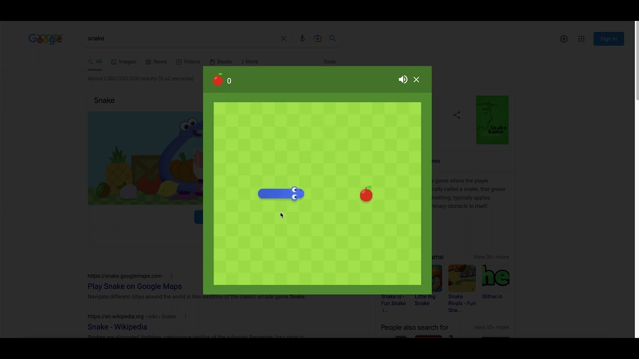 Google Easter Eggs: Games: Snake - YouTube