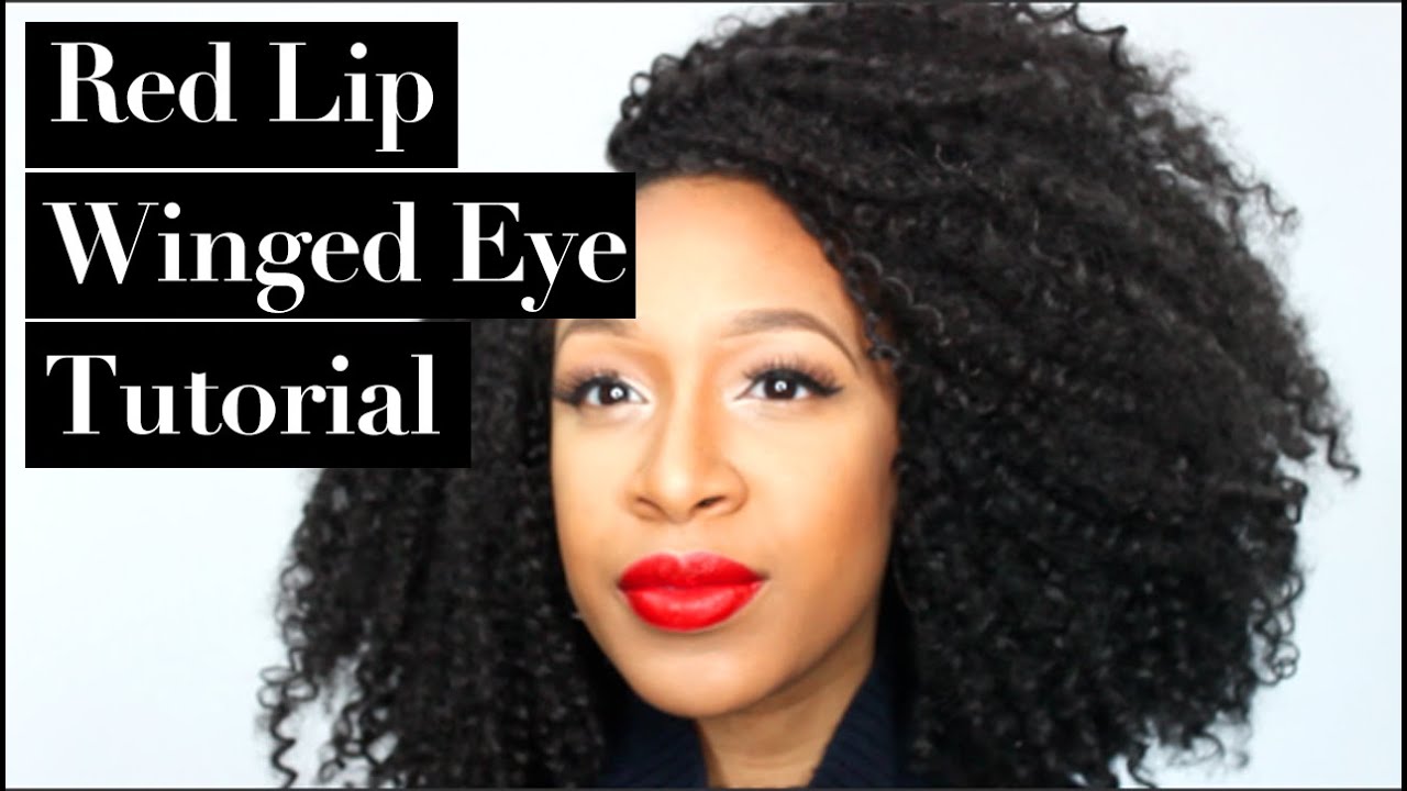 Red Lip + Winged Eye Tutorial - YouTube