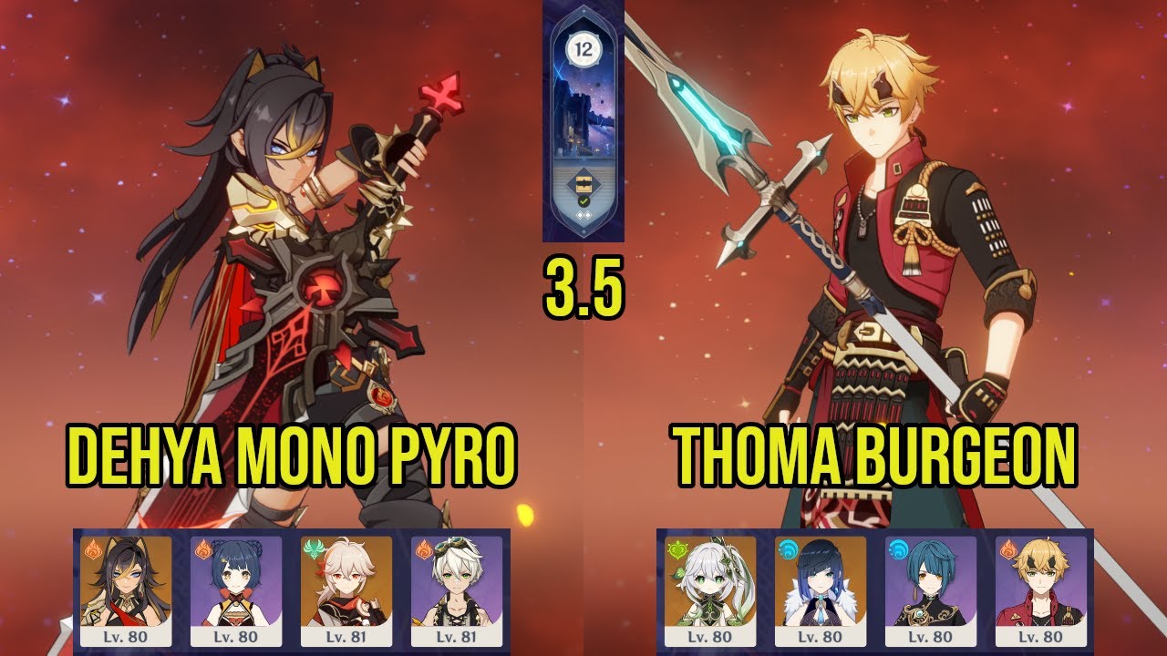 C0 DEHYA Mono Pyro & C3 THOMA Double Hydro Burgeon | 3.5 Spiral Abyss ...