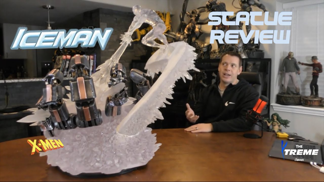 Giant X-Men Statue: Custom Iceman Vs Sentinel Statue Review - YouTube