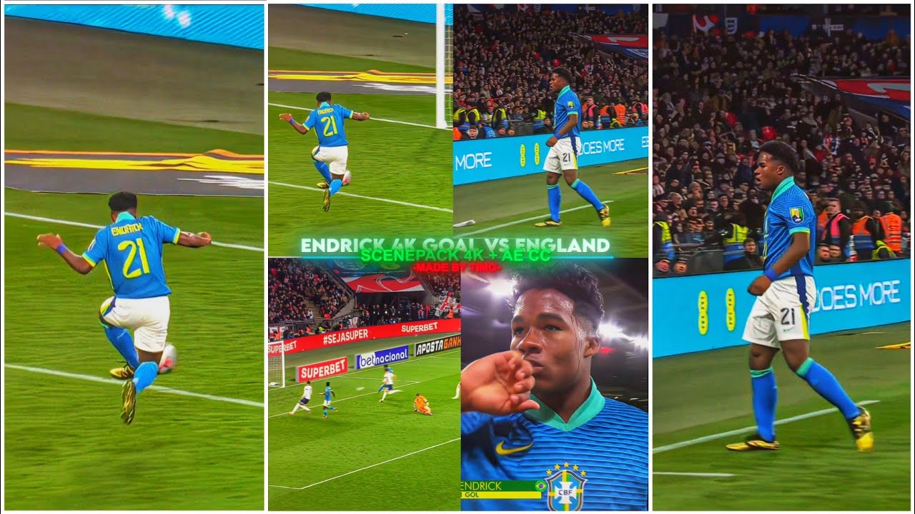 Endrick Goal Vs England / RARE CLIPS SCENEPACK 4K (With AE CC and TOPAZ ...