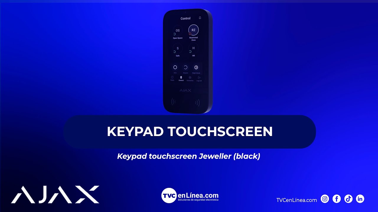 AJAX | Keypad Touchscreen Jeweller (Black) - YouTube