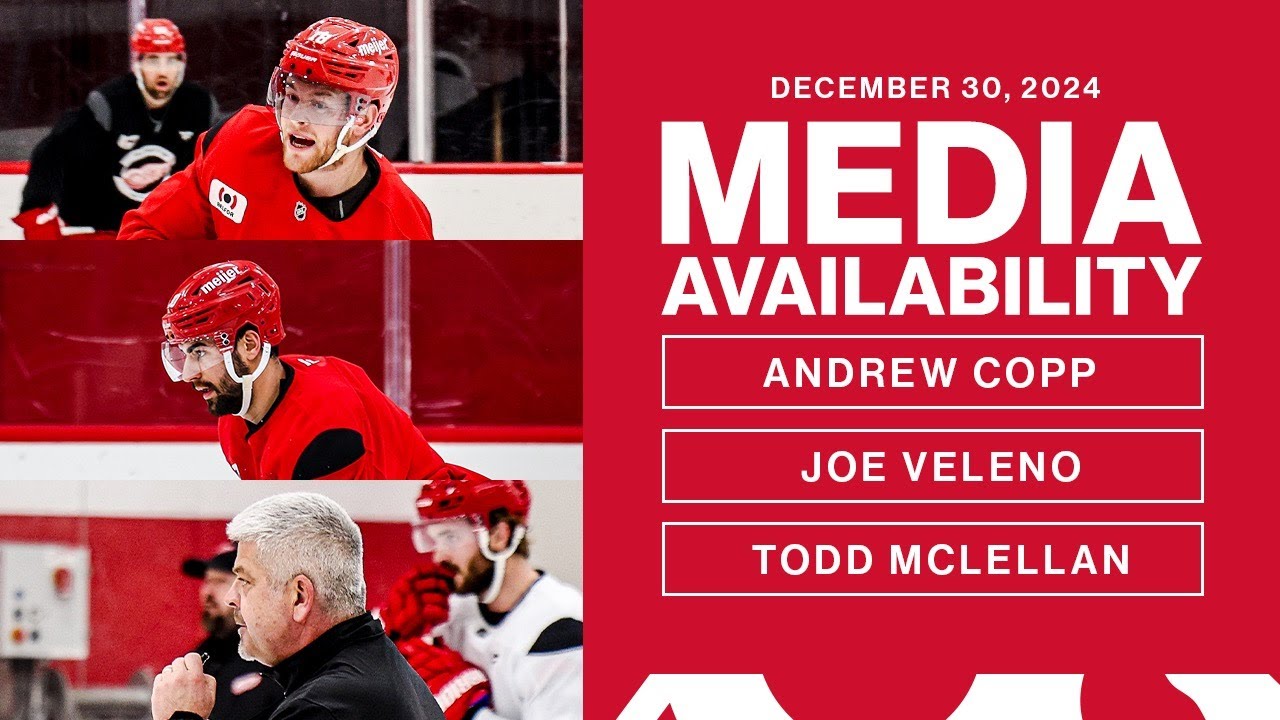 Andrew Copp, Joe Veleno & Todd McLellan Practice Media | Dec. 30, 2024 ...