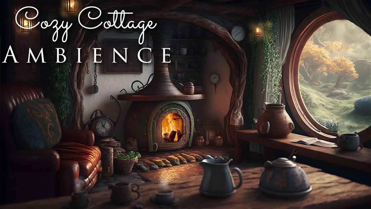 Cozy Cottage Ambience 🔥 ️ Crackling Fireplace Sounds - YouTube