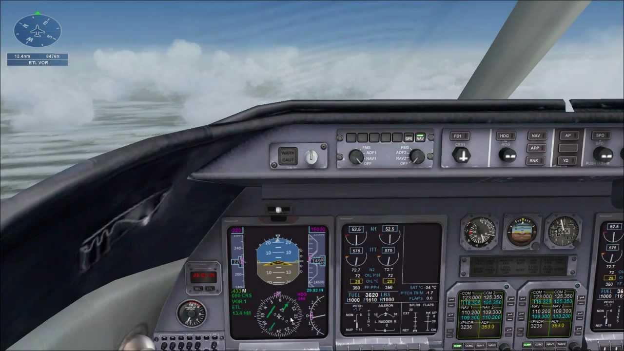 Flight Simulator X First Jet Landing - Cyborg F.L.Y 5 - YouTube