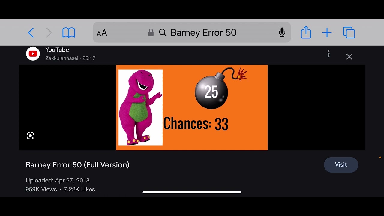 Full Version of Barney Error 50 marks 5th year anniversary - YouTube