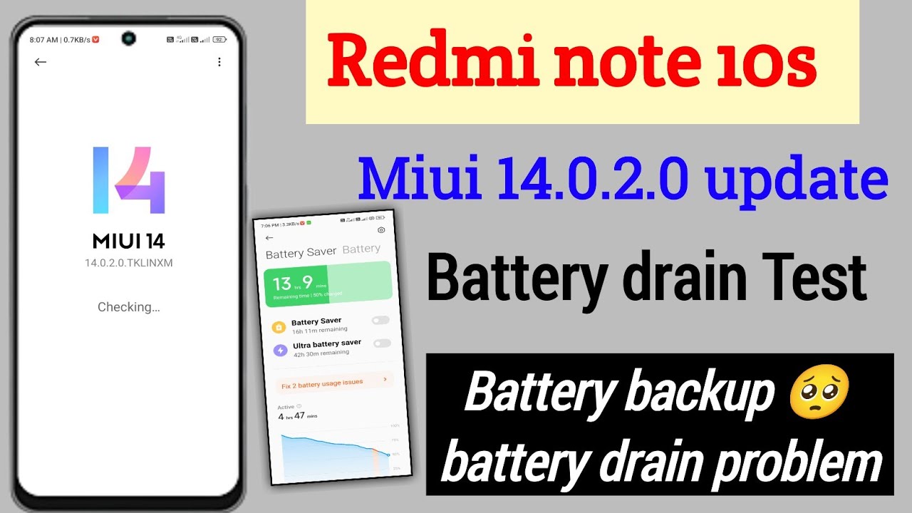 Redmi note 10s miui 14.0.2.0 Battery backup and drian test 🥺//redmi ...