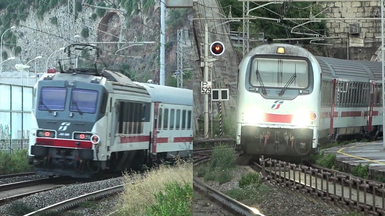 Locomotiva E 401 009 (Ex E 402 A) in spinta sulla Reggio Calabria-Battipaglia-Salerno.E 464 035 ...