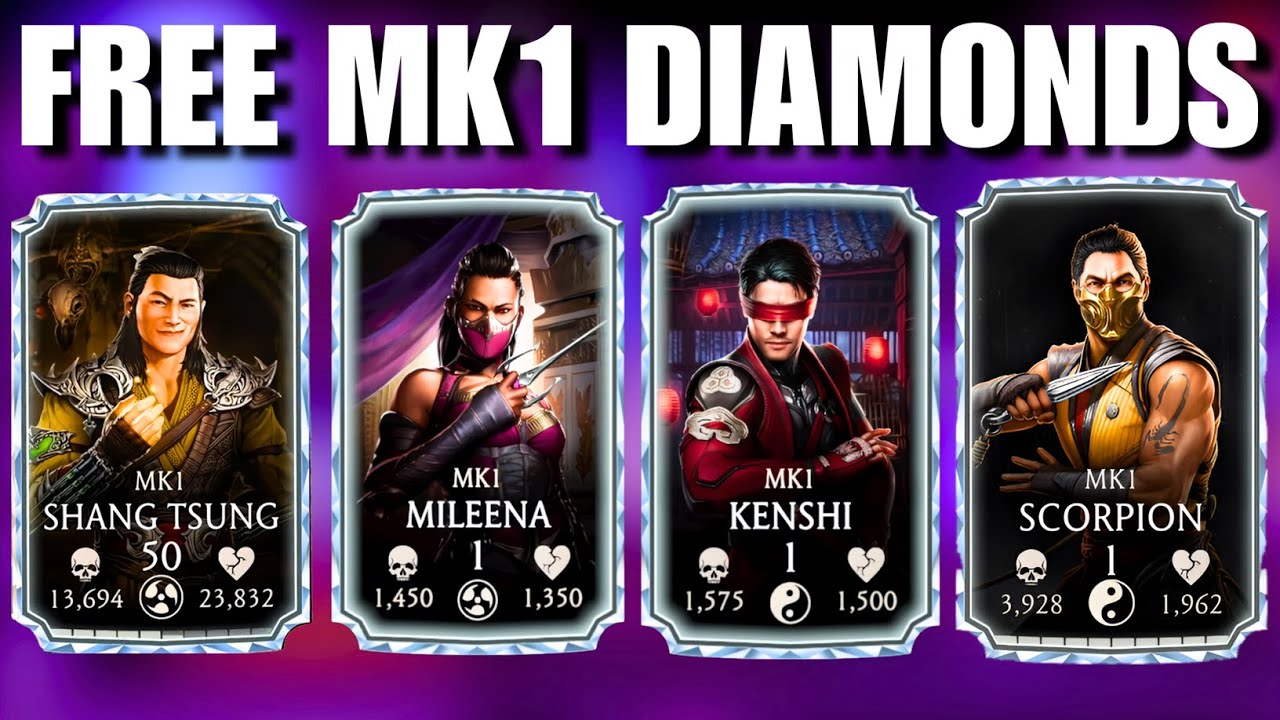 Mortal Kombat Mobile | Get Free MK1 Diamond Characters, Dragon Crystals ...