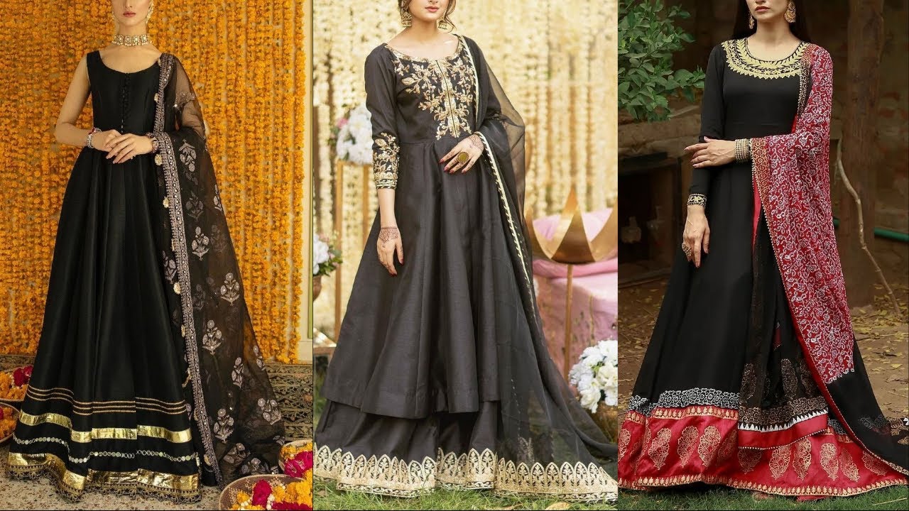 Trendy black frocks and pishwas design l Latest maxi design l Long ...