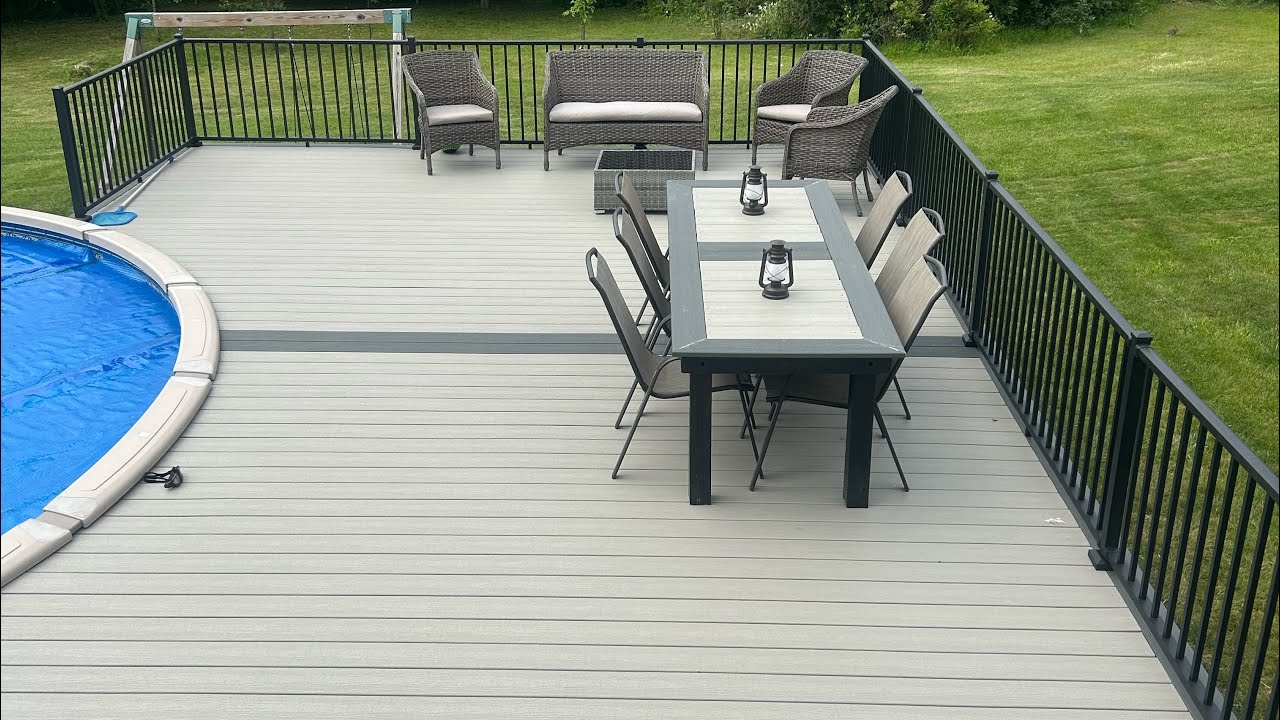Timelapse of complete deck build with pricing. 20x30’ trex pool deck ...