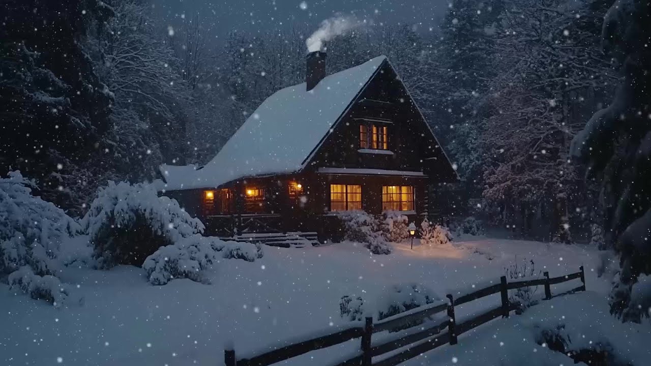 Dark Blizzard Serenity | Gentle Blizzard Sounds with Dark Background ...