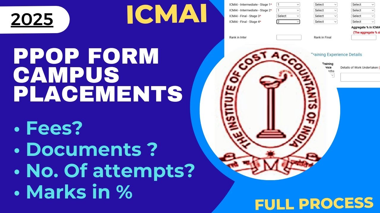 How to Fill PPOP Form in CMA || Campus Placements 2025 - YouTube