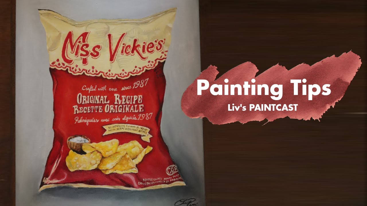 calm PAINTING a bag of chips (REALISTIC painting tips) \\ Liv's ...