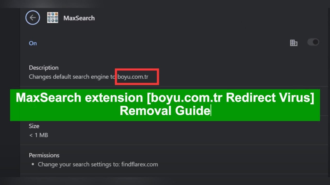 Remove MaxSearch extension [boyu.com.tr Redirect Virus] Completely ...