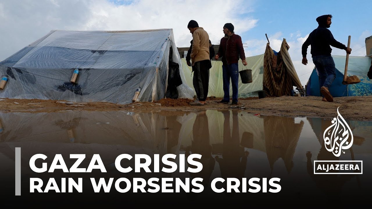 Crisis in Gaza worsened by rain: Displaced Palestinians struggle to ...