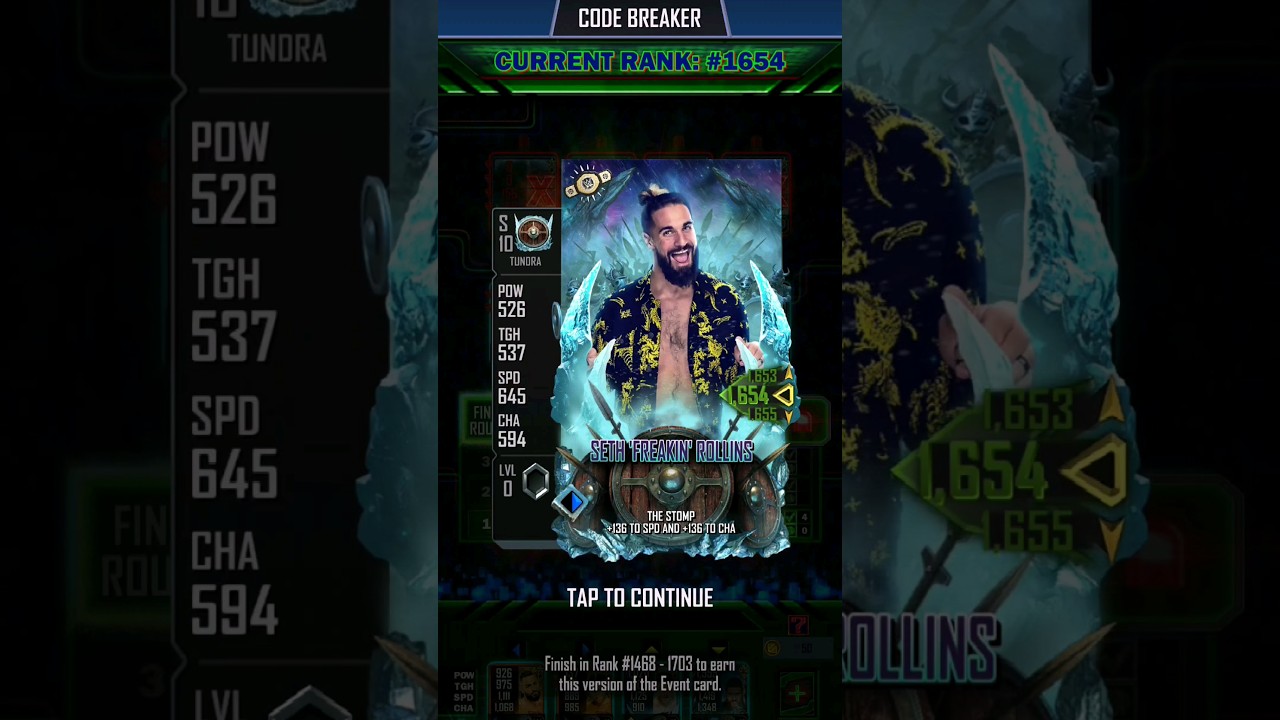 WWE SuperCard - Season 10 Code Breaker - Level 30 - Tundra Seth Rollins ...