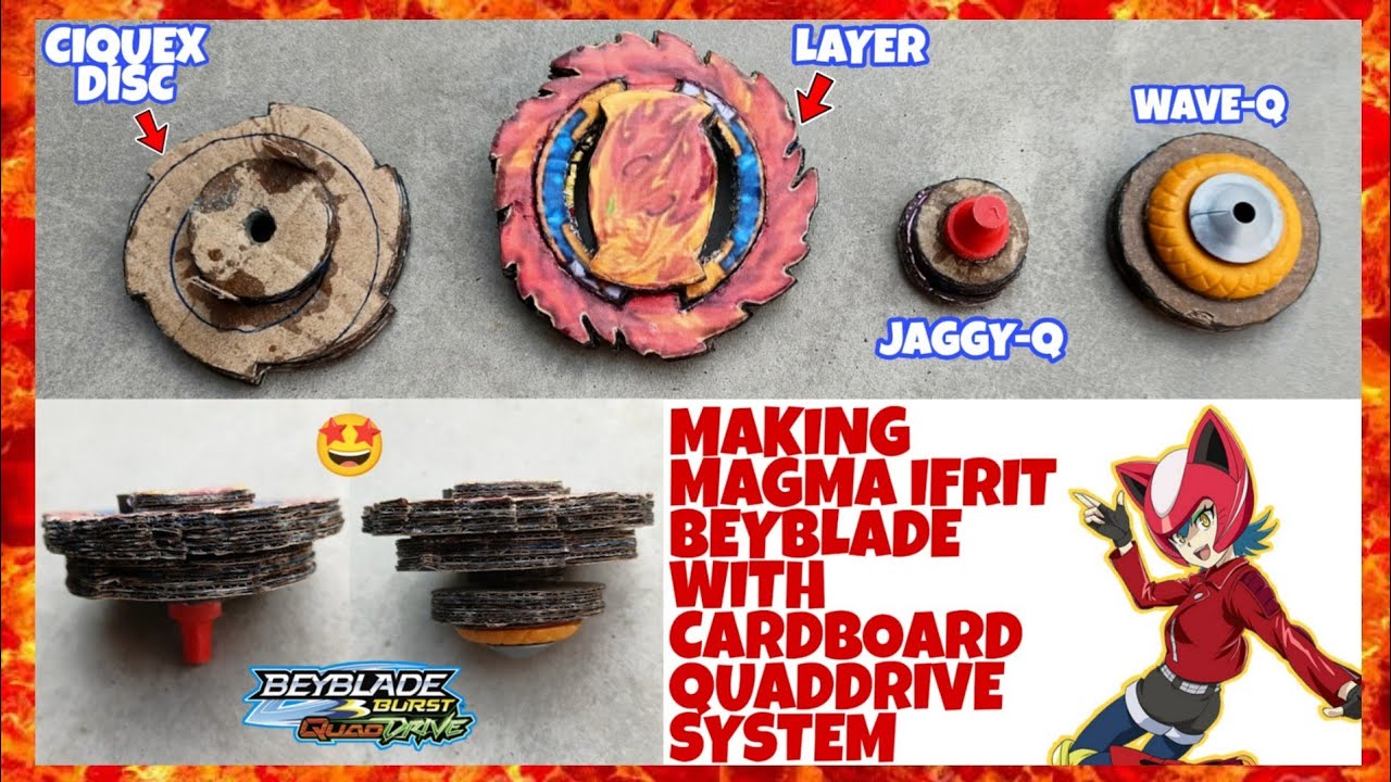 😍 Making Magma Ifrit with cardboard | Cardboard🔥QuadDrive🔥Beyblade ...