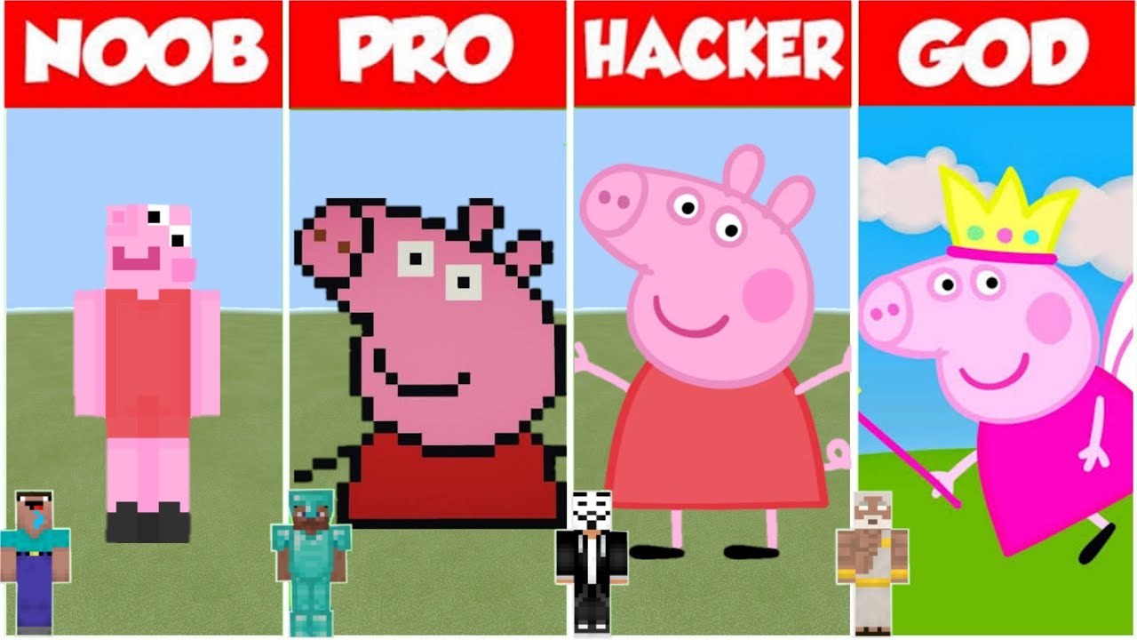 NOOB vs PRO vs HACKER vs GOD: PEPPA PIG Batalla Minecraft - YouTube