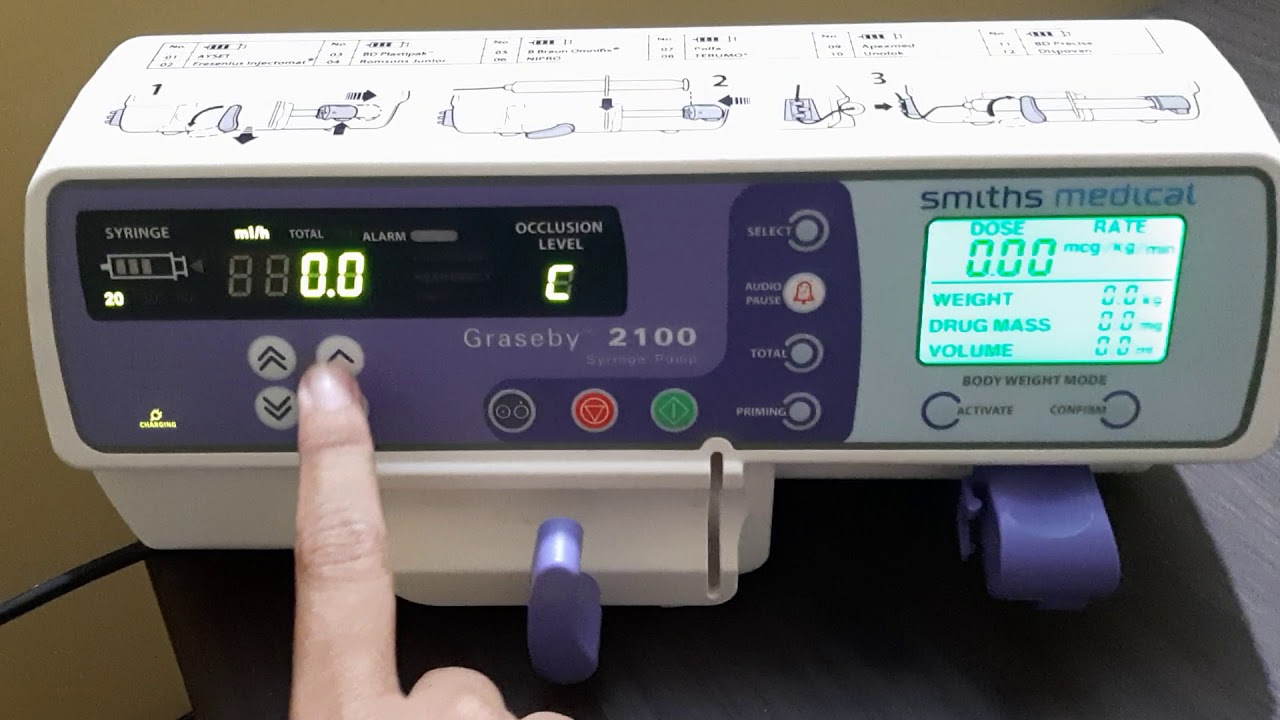 Pengoperasian Syringe Pump Graseby 2100 - YouTube