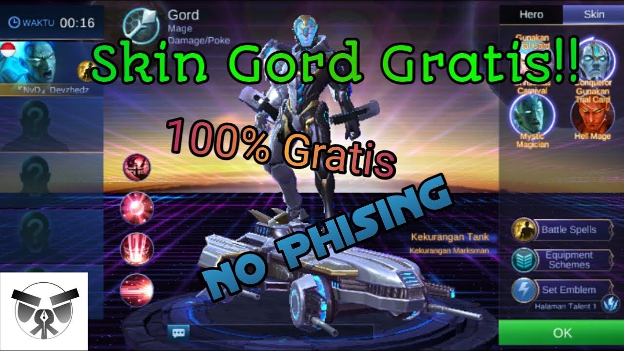 Cara mendapatkan skin Gord Legends gratis - Mobile Legends - YouTube