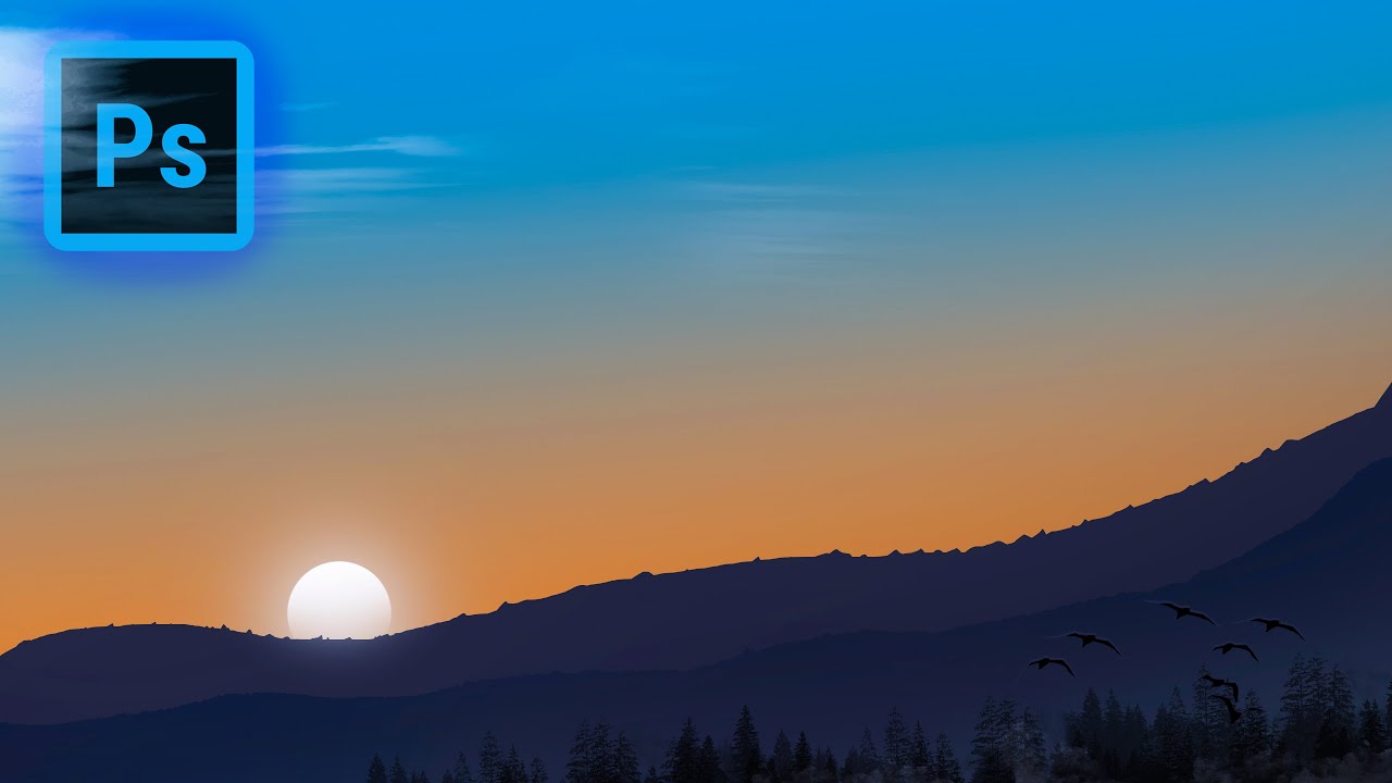 Beautiful Sunset Scenery Photoshop Speed Art - YouTube