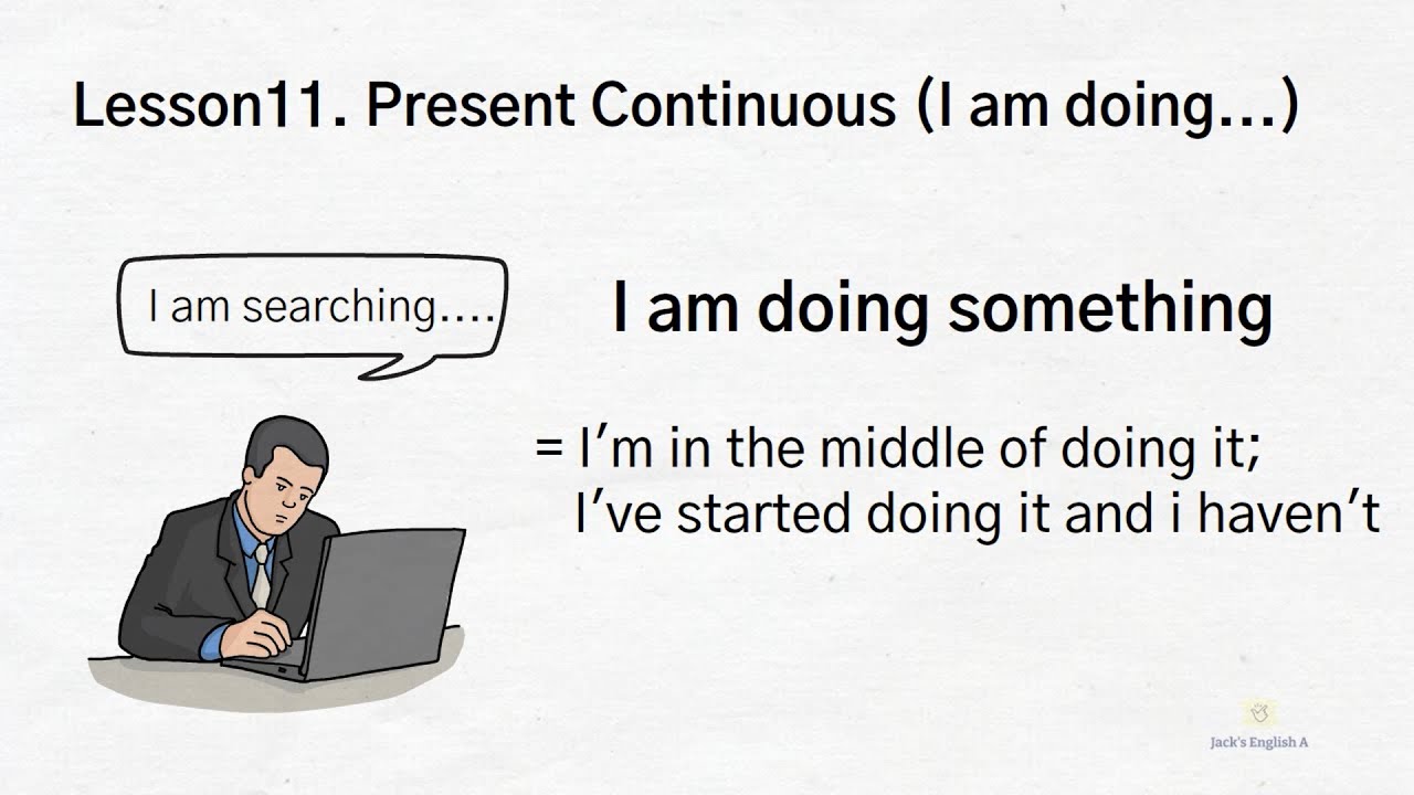 English Lesson11. Present Continuous ( I am doing....) - YouTube