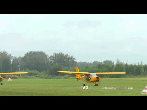 Aeroprakt A-22 light aircrafts on airfield