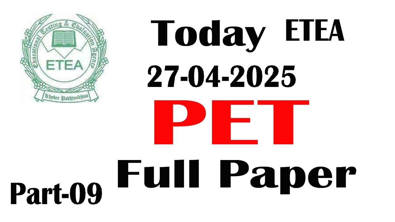 PET 27-04-2025 ETEA paper : Today 27-04-2025 ETEA PET paper : full ...