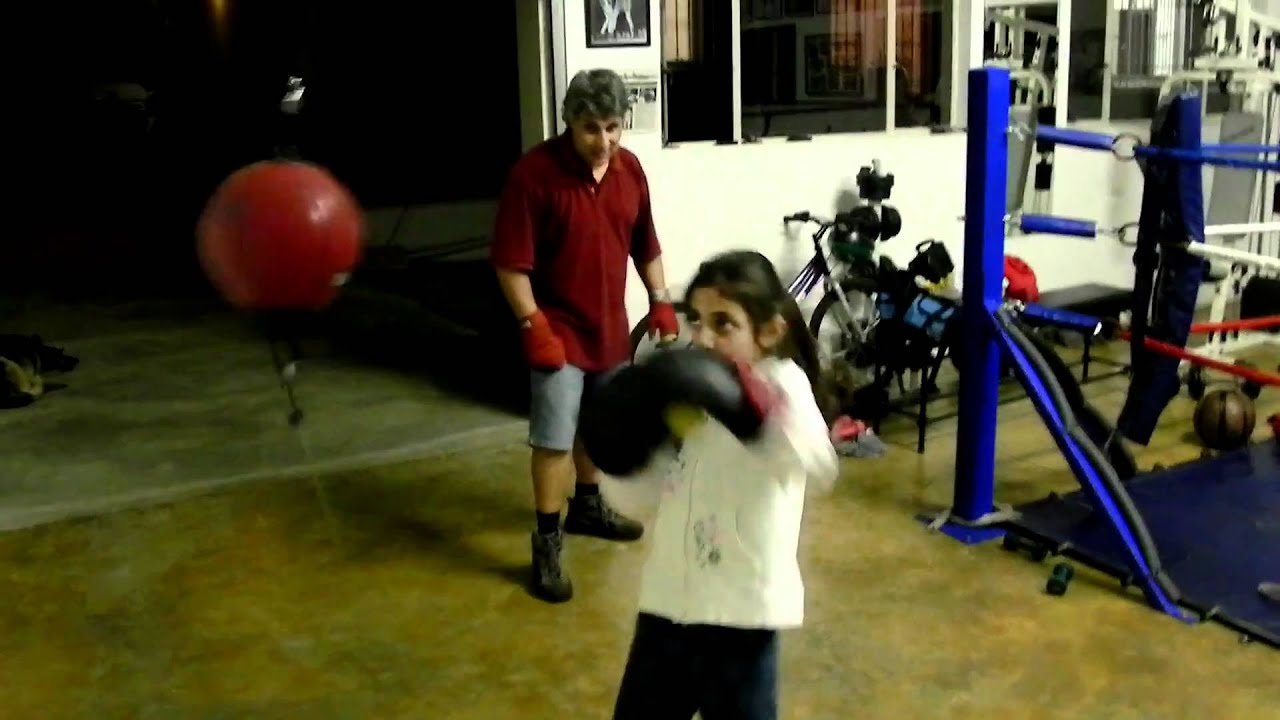 8 year old Girl boxing the Speed Ball with weights - YouTube