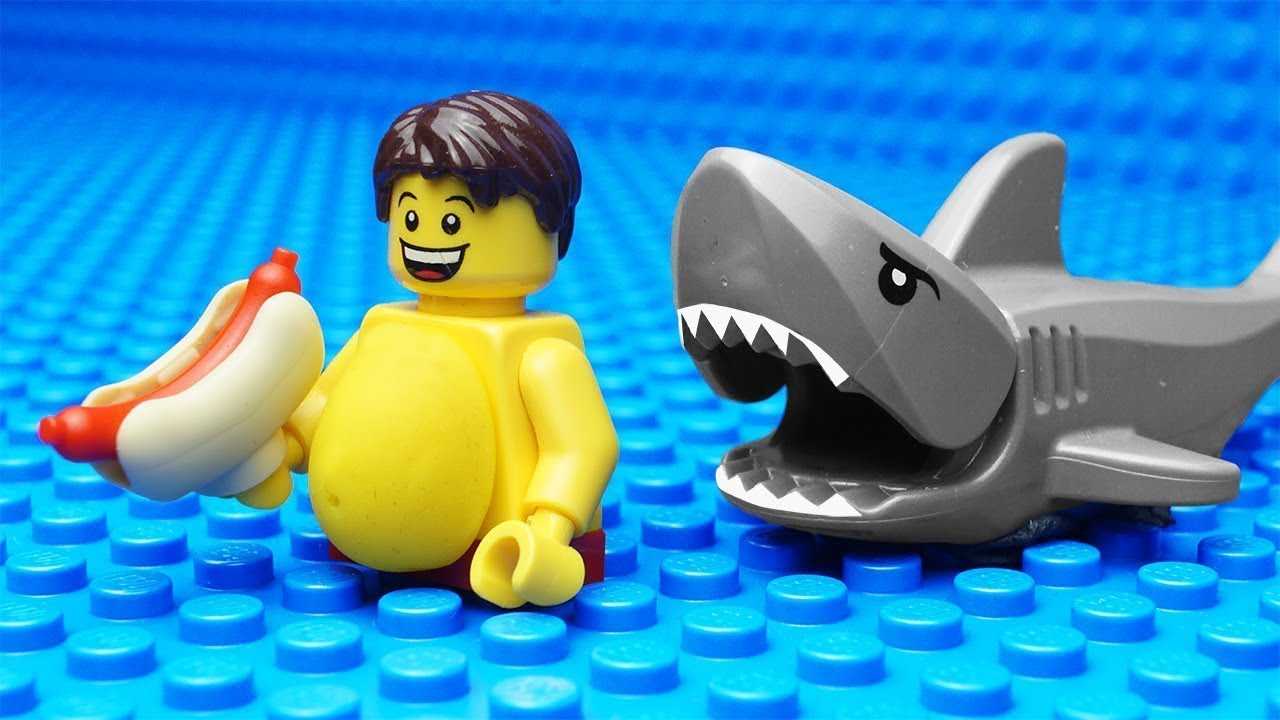 Lego man fight with shark - YouTube