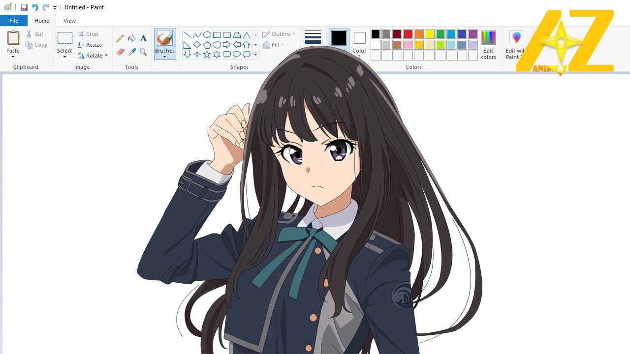 Draw Takina Inoue | Lycoris Recoil on Paint - Animeplusz - YouTube