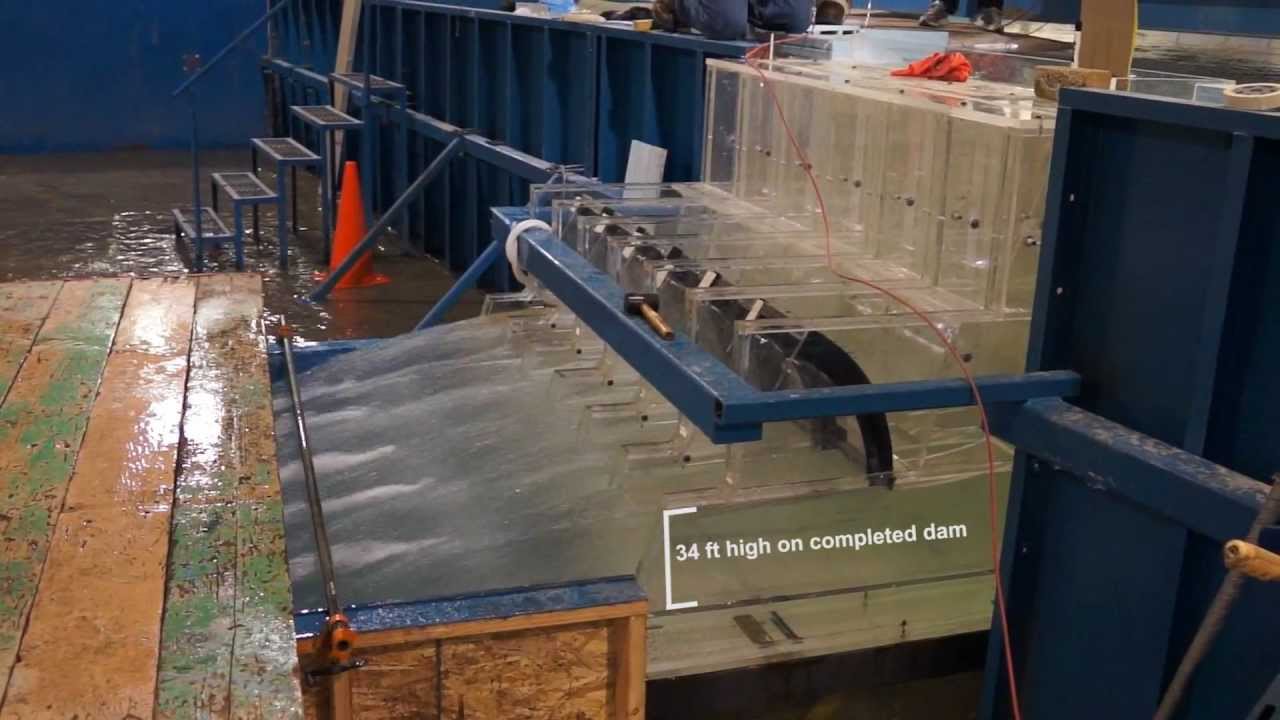 1/30-scale model helps Corps test Folsom Dam's 'new dam' - YouTube