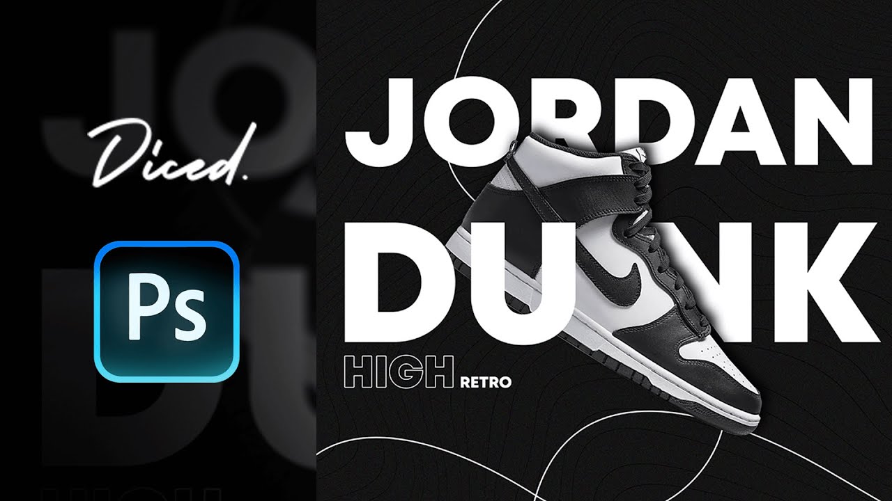 Nike Dunk High Retro (PANDA) | POSTER DESIGN | Photoshop speed art ...