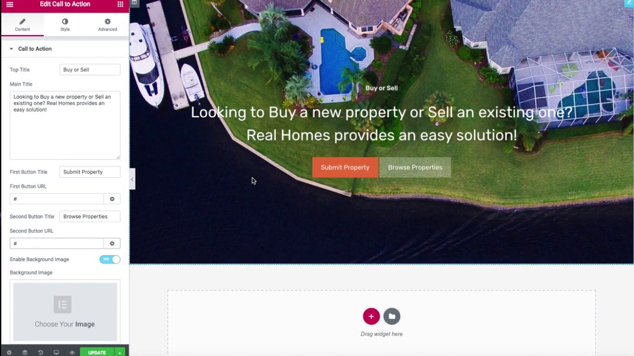 Adding Modern Call to Action Widget Using Elementor - RealHomes ...