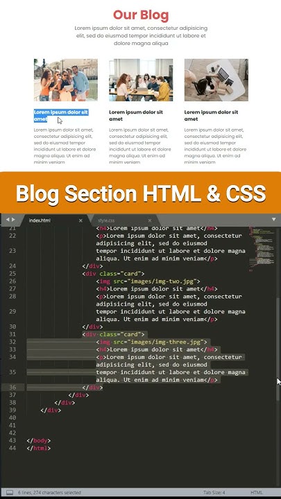 Our Blog Section Using Html And Css Shorts Youtube