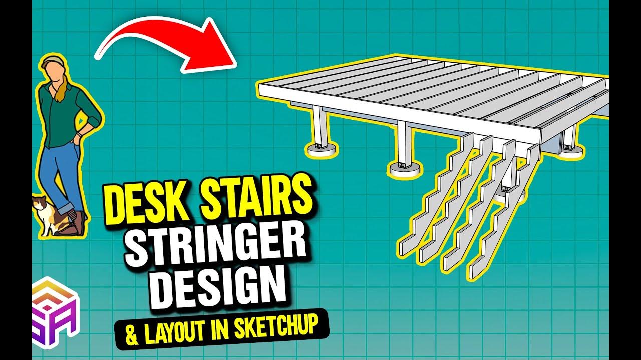 Deck Stairs: Stringer Design and Layout With SketchUp - YouTube