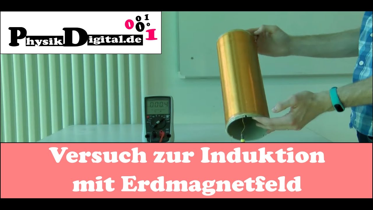 Versuch zur Induktion - Spule und Erdmagnetfeld - YouTube