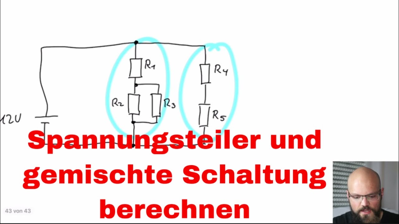 Spannungsteiler und gemischte Schaltungen berechnen - YouTube