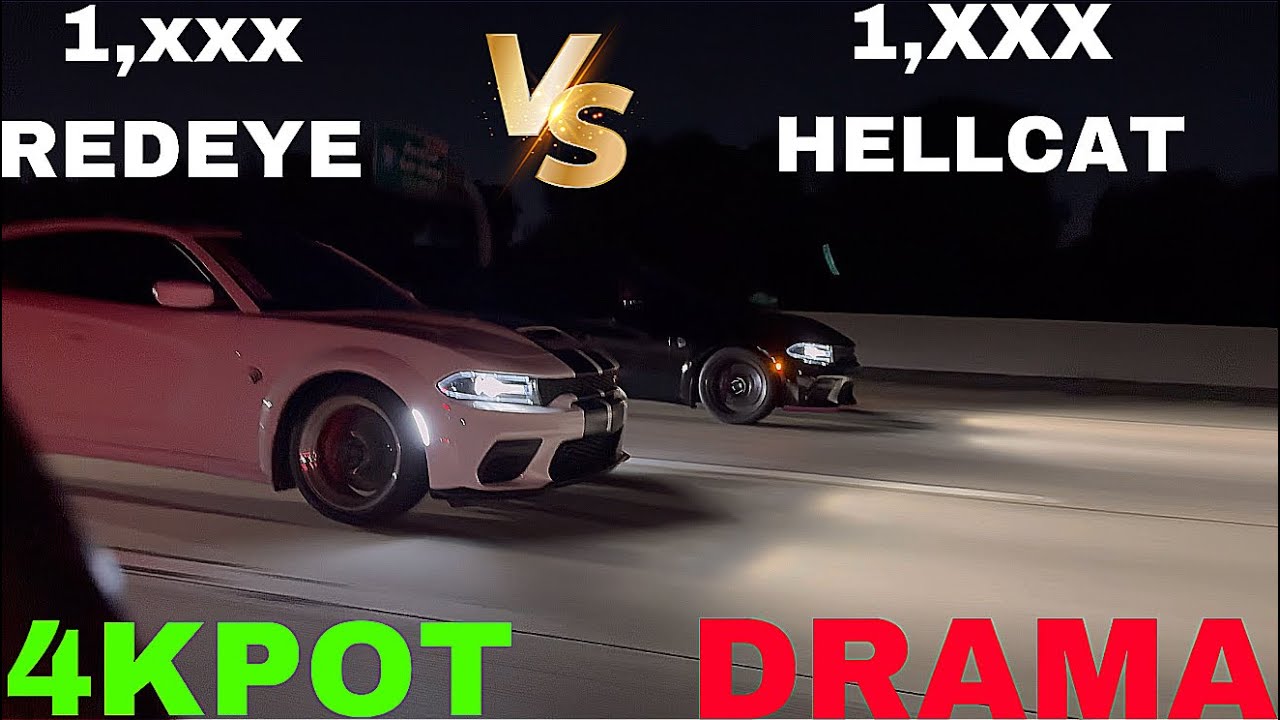DRAMA SPANKINTIME REDEYE VS YELLOWJACKET HELLCAT 4KPOT #mexico #racing #drama #hellcat - YouTube