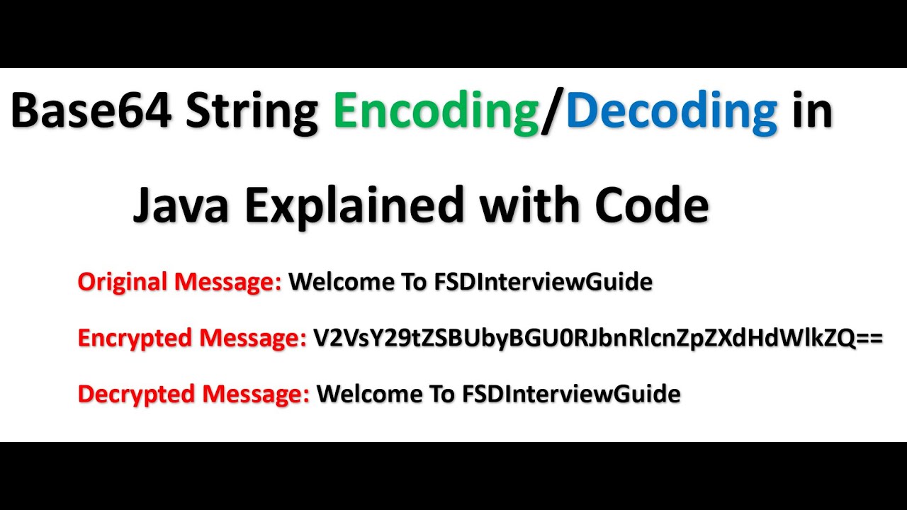 Base64 String Encodingdecoding In Java Explained With Code Java Important Concept Youtube 