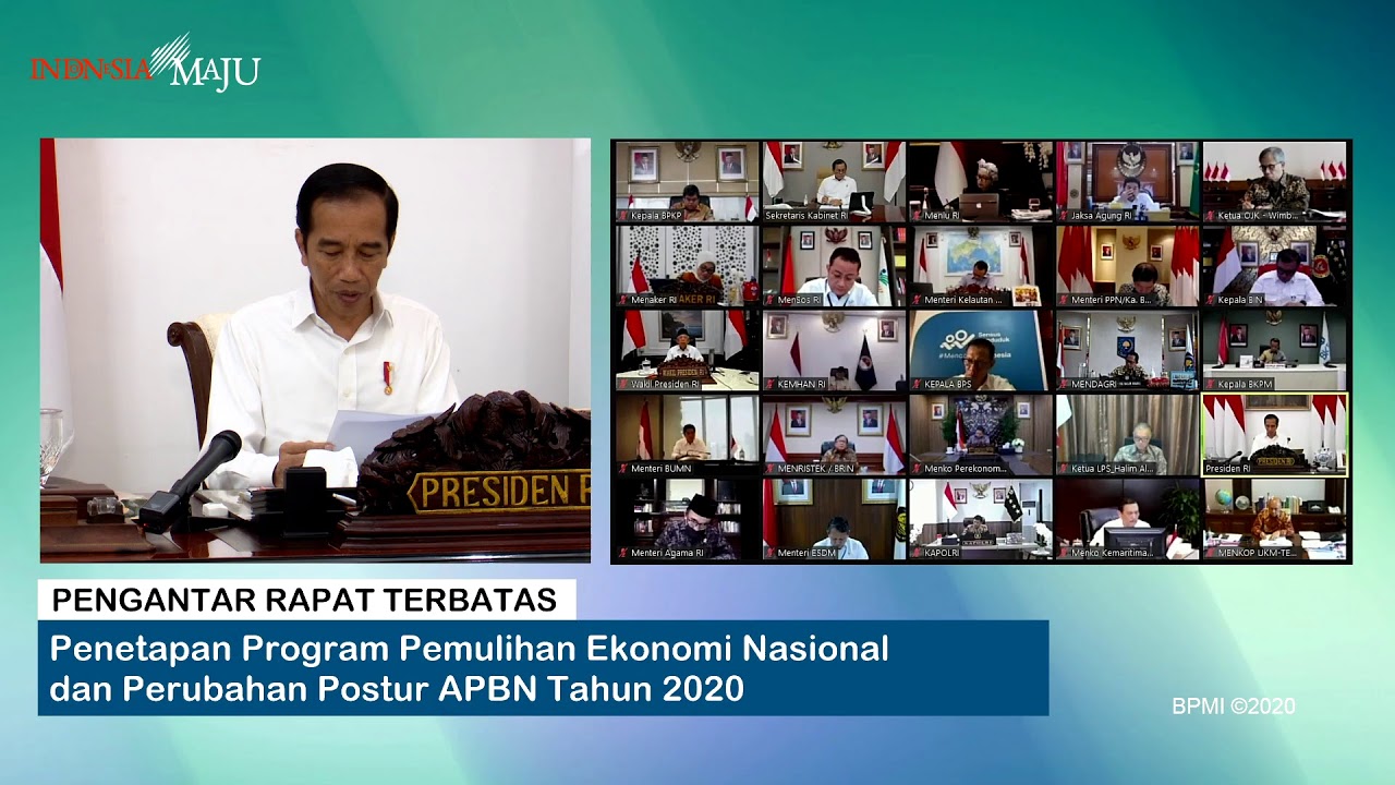 LIVE: Ratas Penetapan Program Pemulihan Ekonomi Nasional (PEN) dan ...