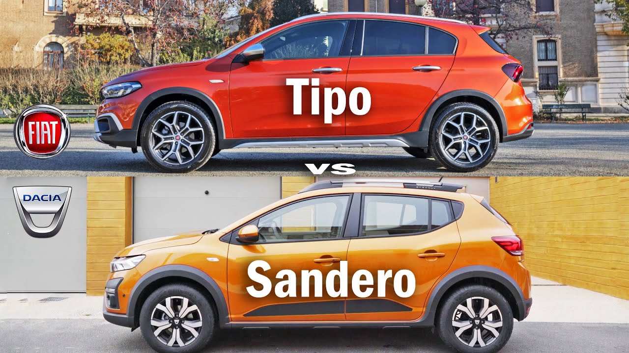 2021 Fiat Tipo vs Dacia Sandero, Sandero Stepway vs Tipo Cross - visual ...