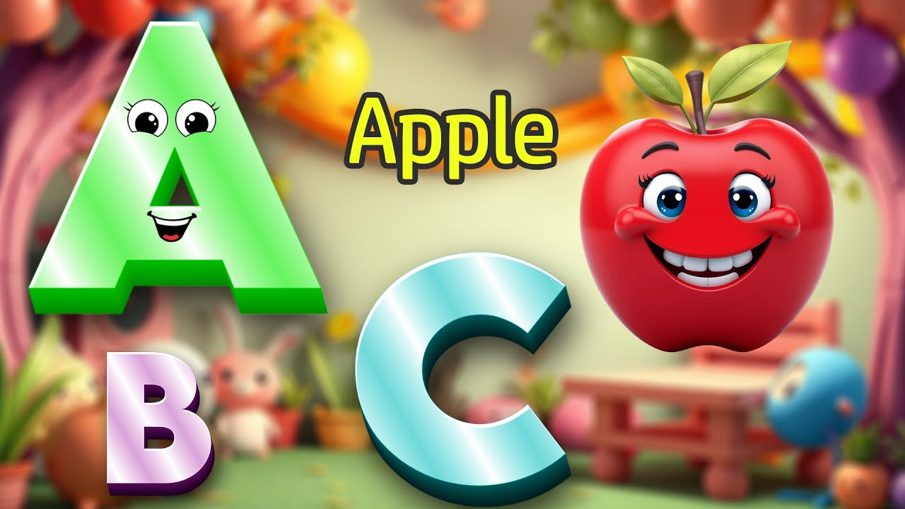 A is for Apple, ABC Phonics Song - Toddler Learning Song, Nursery ...