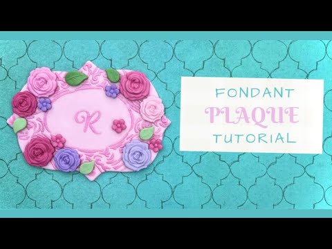 How to make a beautiful fondant monogram PLAQUE - YouTube