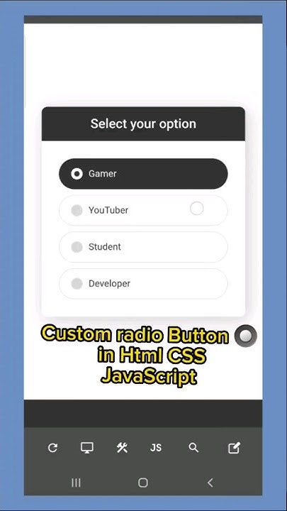 Custom Radio Button In Html Css Javascript Shorts Coding Signinform Php Phpmysql
