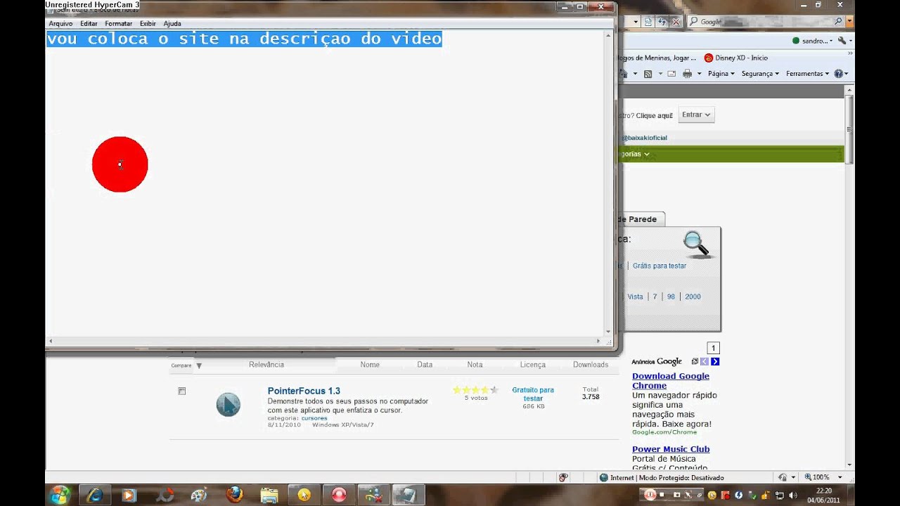 apendendo a colocar uma bolinha em volta do cursor do mouse - YouTube