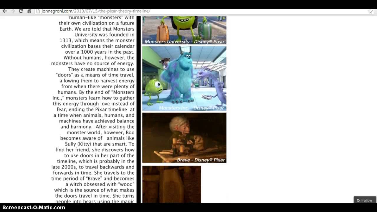 Reading The Pixar Theory Visual Timeline - YouTube